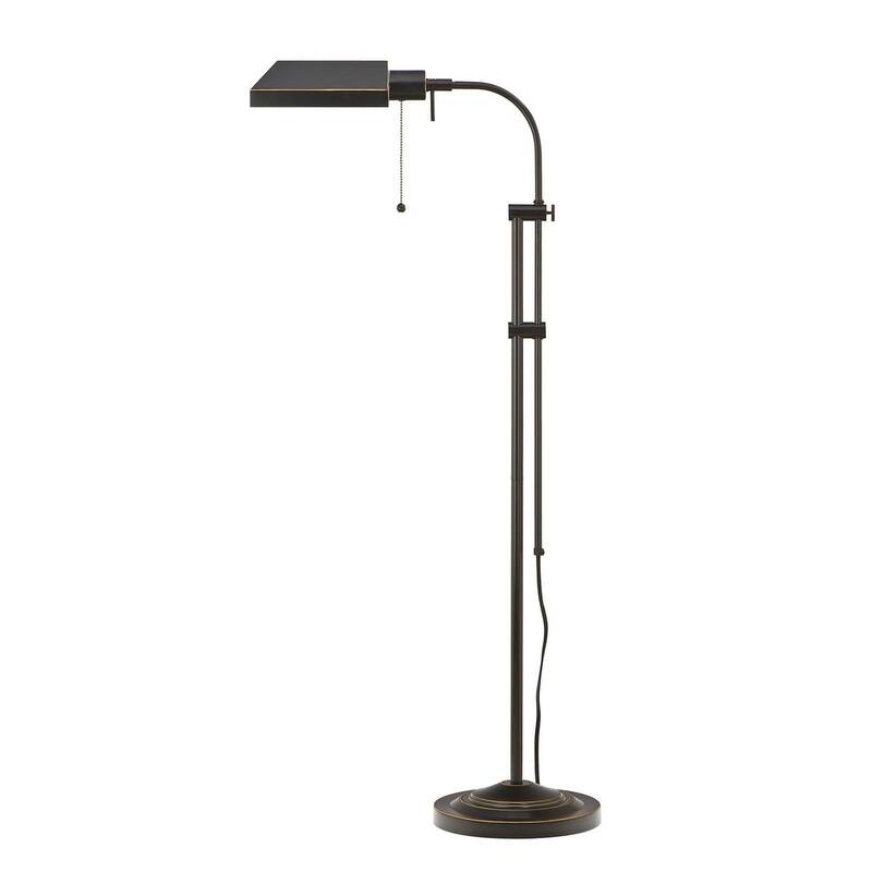 Metal Rectangular Floor Lamp with Adjustable Pole, Dark Bronze - On ...