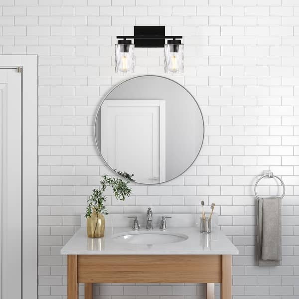Vinluz Bathroom Lights with Ripple Water Glass - On Sale - Bed Bath ...