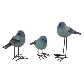 Transpac Resin 5.5" Blue Spring Tall Bunting Birds Set of 3 - N/A - Bed ...
