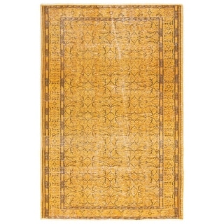 ECARPETGALLERY Hand-knotted Color Transition Dark Gold Wool Rug - 5'5 x ...