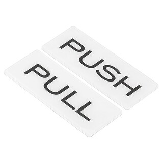 2Pcs Push Pull Door Sign Adhesive Rectangle Acrylic Sticker Marker ...