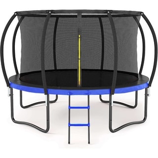14FT Outdoor Big Trampoline With Inner Safety Enclosure Net, Ladder ...