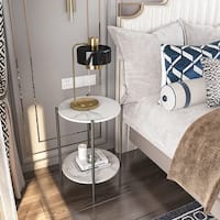 Marble and Metal End Table - On Sale - Bed Bath & Beyond - 35793751