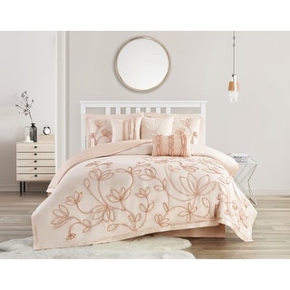 Peach Floral Queen Comforter Set - Bed Bath & Beyond - 31275786