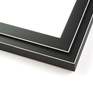 22x22 - 22 x 22 Black and White Pinstripe Solid Wood Frame with UV ...