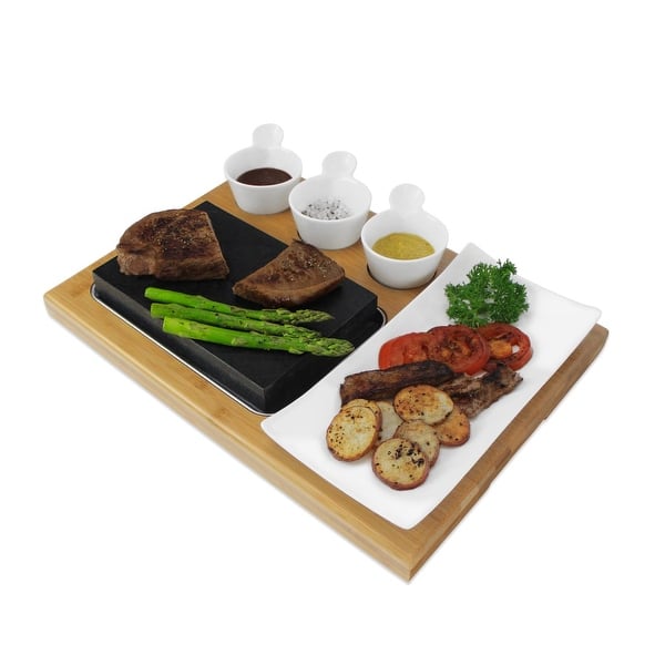 Zelancio Premium Lava Hot Stone Cooking Platter Hot and Cold Lava Rock ...