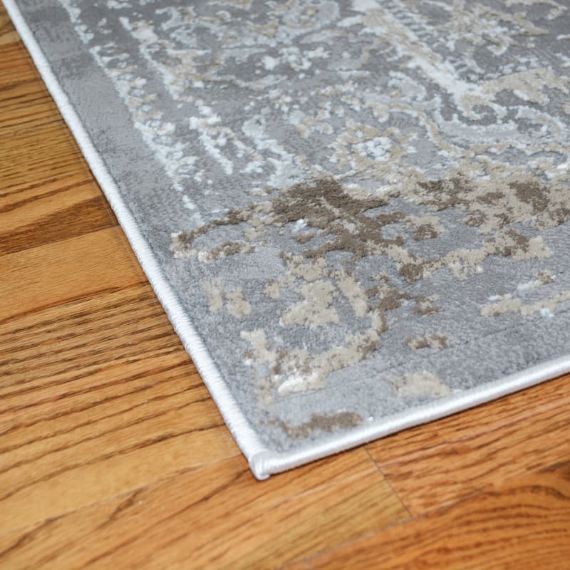Everest Brooklyn Gray Traditional Area Rug - Overstock - 33046537