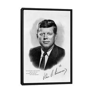 iCanvas "1960s JFK Official WhiteHouse Portrait John Fitzgerald Kennedy ...