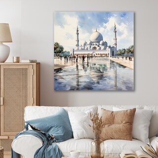 Designart "Sheikh Zayed Grand Mosque II" Islam White Wall Decor ...
