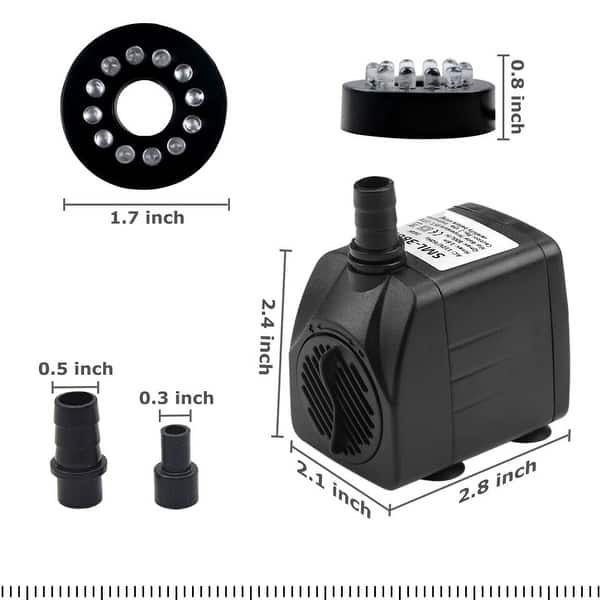 Submersible Water Pump with 12 LED Lights - Bed Bath & Beyond - 40115327