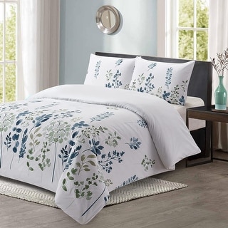 Style Quarters 100% Polyester 3 Pieces Floral Duvet Cover - Bed Bath ...