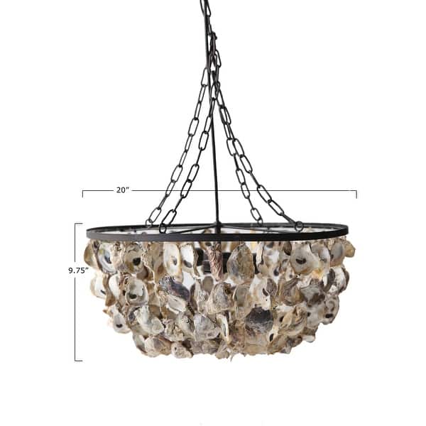 Metal and Draped Oyster Shell Chandelier - Bed Bath & Beyond - 31276342