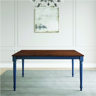 Navy blue dining table leisure side table solid wood coffee table - Bed ...