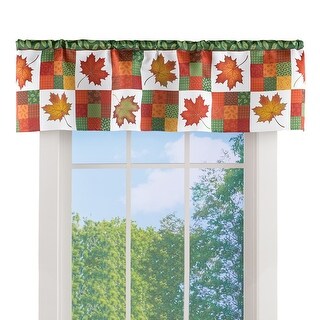 Fall Colors Maple Leaves Patchwork Window Valance - 7.750 x 6.250 x 0. ...
