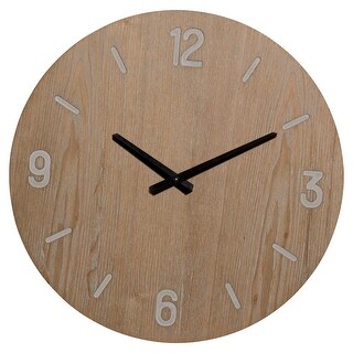 16.5" Brown and White Traditional Round Wall Clock - Bed Bath & Beyond ...