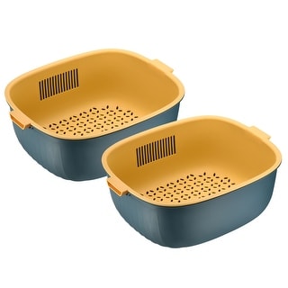 Plastic Colander Strainer Set 2PCS, Kitchen Food Strainer Basket ...