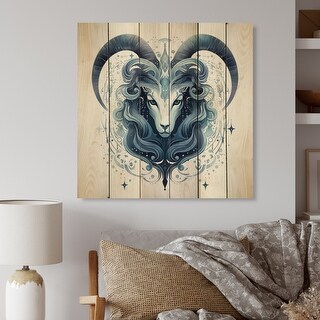 Designart "Taurus Zodiac Sign III" Astrology Print on Natural Pine Wood ...