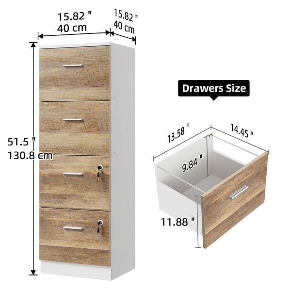 Moasis 51"H 4 Drawers File Cabinet Lockable Vertical Storage Cabinet ...