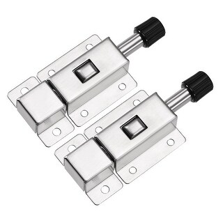 Door Barrel Bolt, Stainless Steel Security Push Button Spring Loaded ...