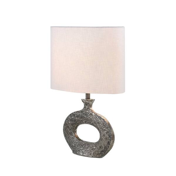 Aspen Creative 19" High Metal Table Lamp, Antique Brass Finish and Oval ...