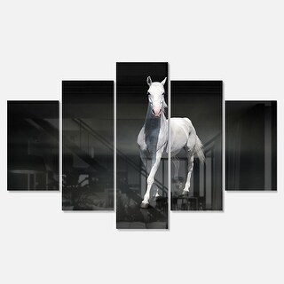 Designart 'Isolated Black Horse on Black' Extra Large Animal Metal Wall ...