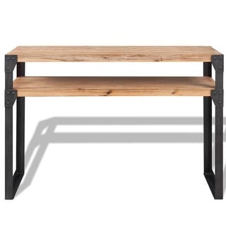 Two-Layer Desktop Console Table Solid Acacia Wood - 47.2" - Bed Bath ...