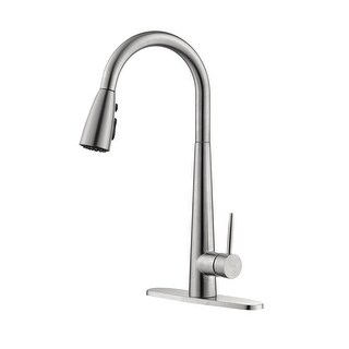 Sleek Pull Down Kitchen Faucet with 3 Water Modes, 360 Swivel High Arc ...