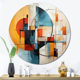 Designart "Colorful Mid Century Abstract Fusion II" Mid-century Metal ...