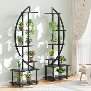 6 Tier Metal Plant Container Stand,Half Moon Shape Plant Stands - Bed ...