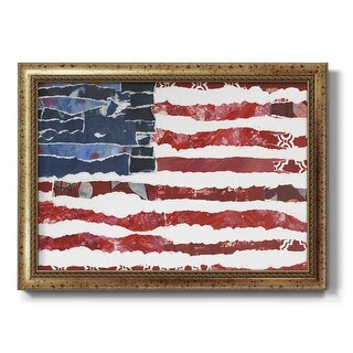 Patriotic Collage Flag I Premium Framed Canvas- Ready to Hang - Bed ...