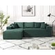 2-Piece Convertible Corduroy L-Shaped Sofa in a Box with Pillows,3 ...