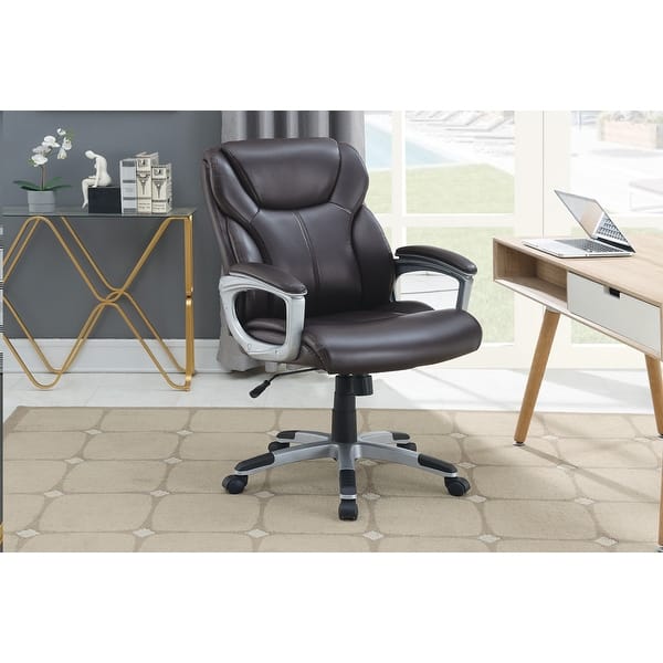 Office High Back Leather Chair Ergonomic Height Adjustable Desk Chair ...