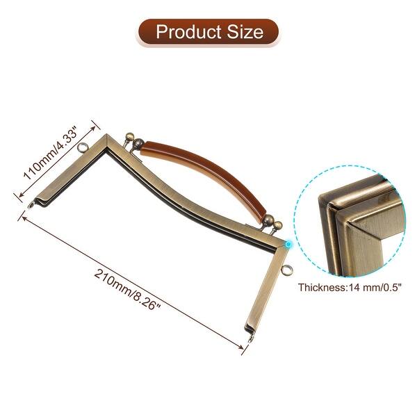 Metal Purse Frames 2 Pcs Kiss Lock Clasp Frame Clutch Frame w Handle ...