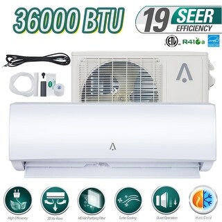36000 BTU Mini Split Air Conditioner Heat Pump 19 SEER 220V Inverter ...