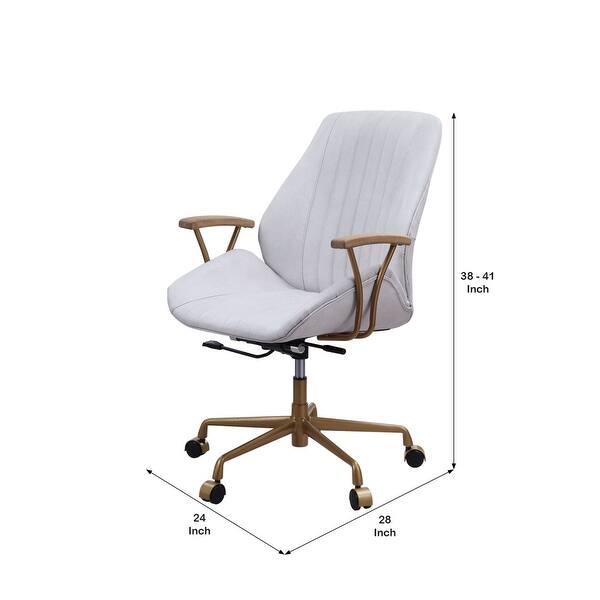 Office Chair With 5 Star Base And Armrests Vintage White And Brown ...