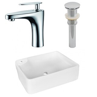 17.25-in. W Above Counter White Vessel Set For 1 Hole Left Faucet ...