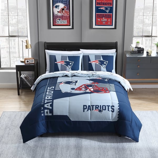 New England Patriots NFL Licensed "Status" Bed In A Bag Comforter ...