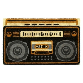 RugSmith Gray Machine Tufted Boombox Coir Doormat, 18" x 30" - 18" x 30 ...