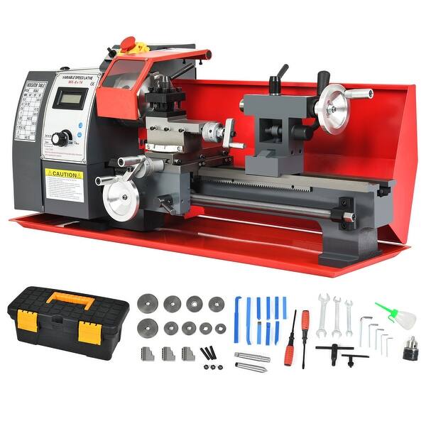 600W Mini Metal Lathe with Variable Speed and Digital Display for ...