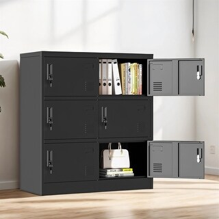 6-Door Employee Storage Locker with Card Slot (Black) - Bed Bath ...