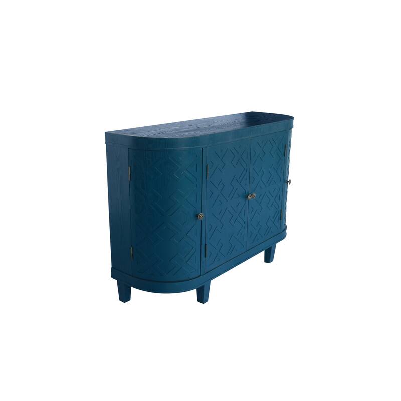 GDF Studio - Paloma 47'' Oval Fluted Storage Cabinet with Sliding Doors ...