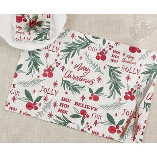 Holly Christmas Placemats (Set of 4) - Bed Bath & Beyond - 34626758