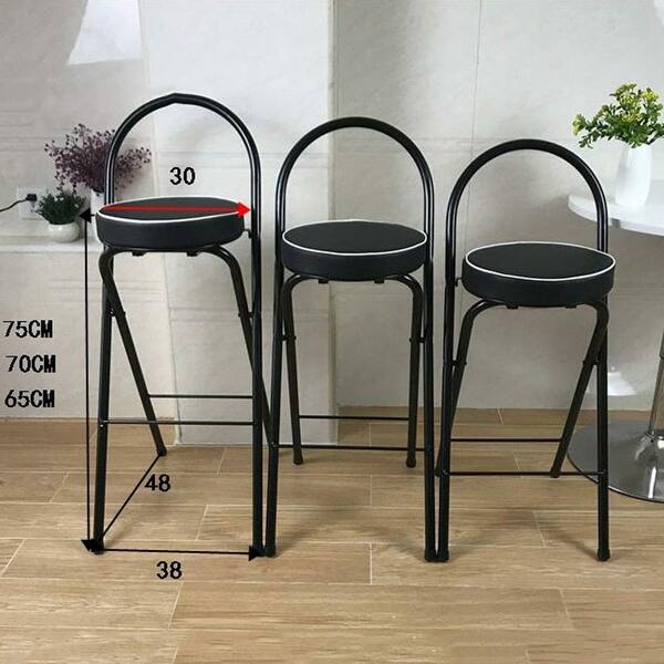 Folding Barstools 28 Inch Counter Stools with Back Kitchen Stool Round ...
