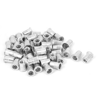 M8 Aluminum Flat Head Rivet Nut Rivnut Insert Nutsert Silver Tone 50pcs ...