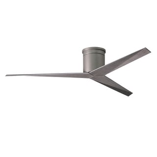 Eliza-H Brushed Nickel Flush Mount Paddle Ceiling Fan with Barn Wood ...
