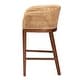 Papua Modern Bohemian Natural Rattan and Acacia Wood Counter Stool ...