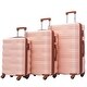 Pink Hardshell Luggage 3 Piece Sets Luggag with 360° Spinner Wheels ...