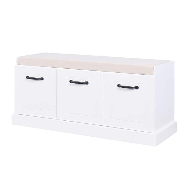 Home Collection Storage Bench Wood Storage Bench with 3 Drawers ...