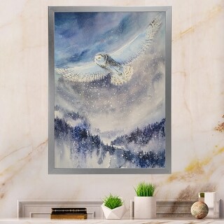 Designart "Snowy Owl" Children's Art Framed artwork - Bed Bath & Beyond ...