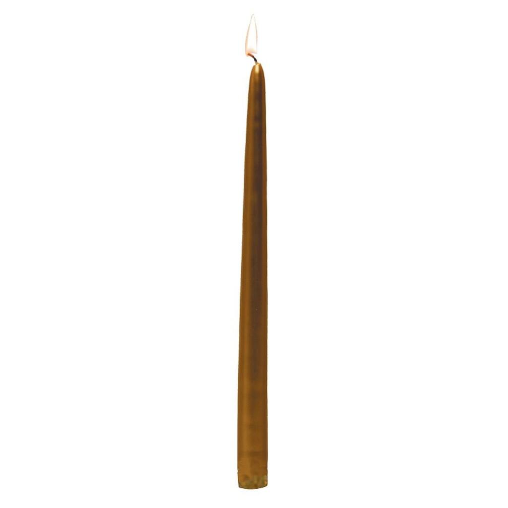 Metallic Gold Taper Candles (Set of 12) - Overstock - 36879730